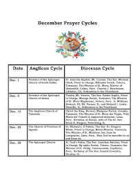 December Prayer Cycles - Christ Church